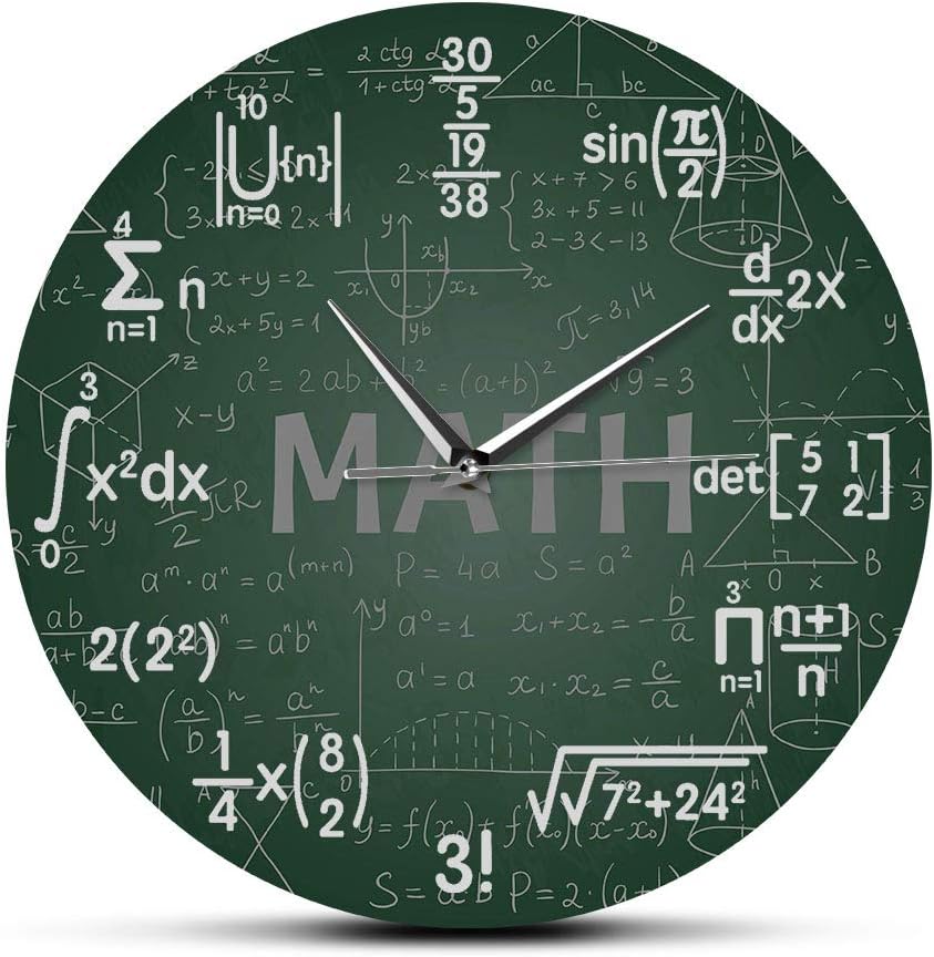 Amazon.com: Timethink 12 Inch Green Math Wall Clock, Novelty Unique ...