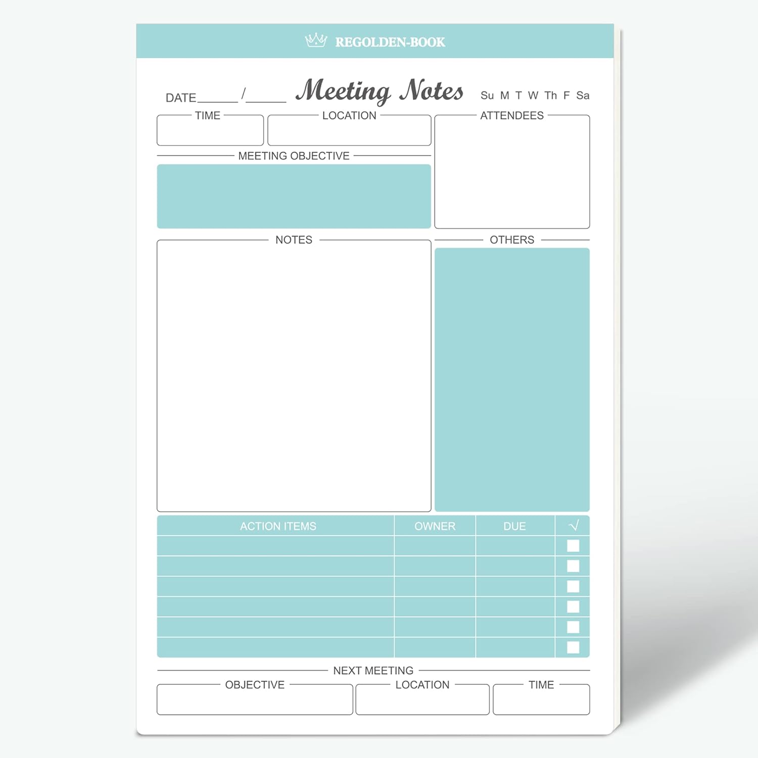 Amazon.com : Regolden-Book Meeting Notes Notepad for Work, Meeting ...