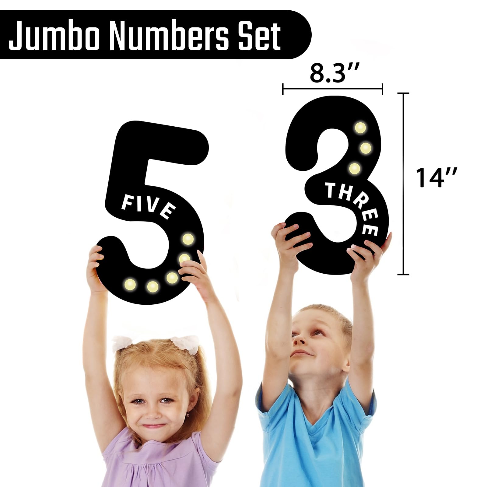 Snapklik.com : Jumbo Numbers Black Bulletin Board Educational Math ...