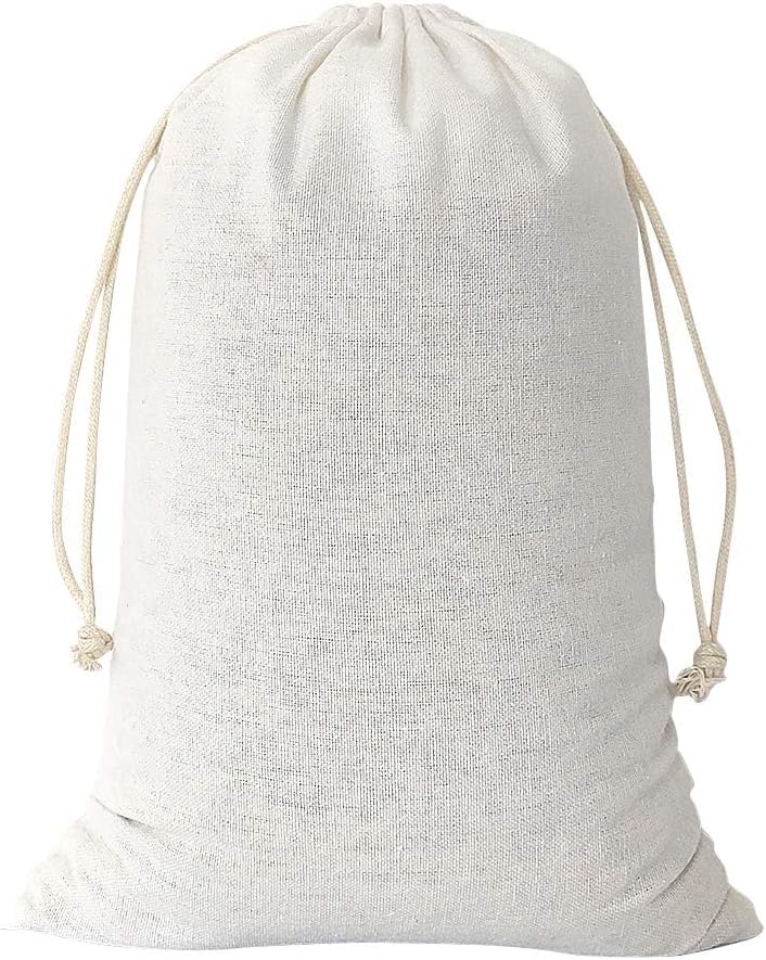 Irich 25 Pack Cotton Muslin Drawstring Bags, Reusable Produce Storage ...