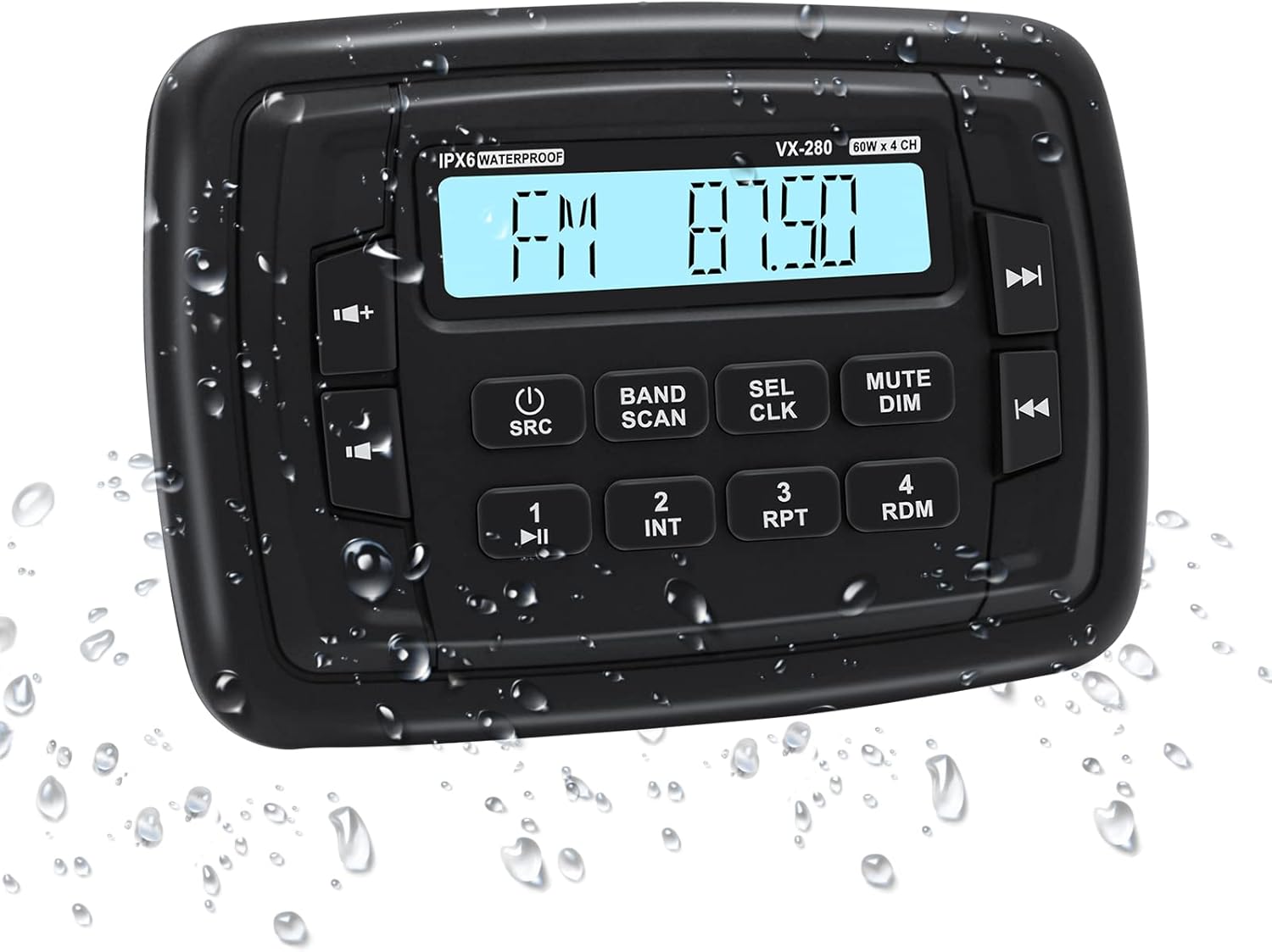 Radio stéréo FM/AM USB pour VTT, UTV RZR XP900, moto, bateau, chariot ...