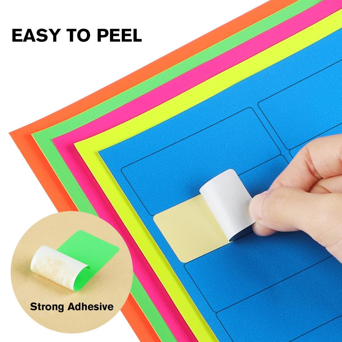 Snapklik.com : 8-1/2" X 11" Neon Pink Labels - Fluorescent Labels, For ...