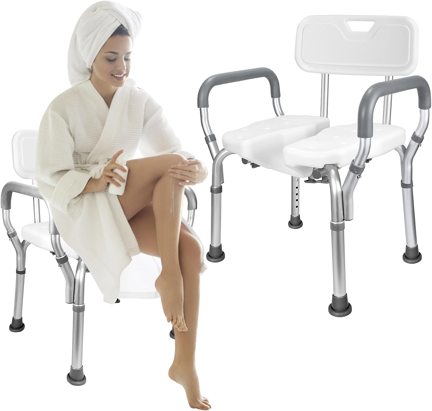 Amazon.com: Retoreath Shower Chair with Back and Arms, Slip Resistant ...