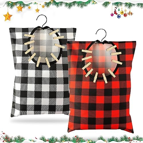 Amazon.com: Windyun 4 Pcs Clothespin Bag with Hanging Hook 11 x 15 Inch ...