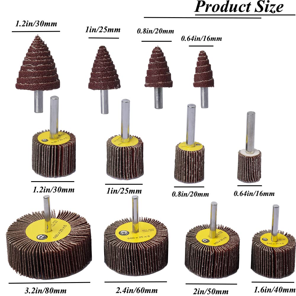 Snapklik.com : Abrasive Flap Wheel Sander Set,28 Pack 80 Grit 1/4 ...