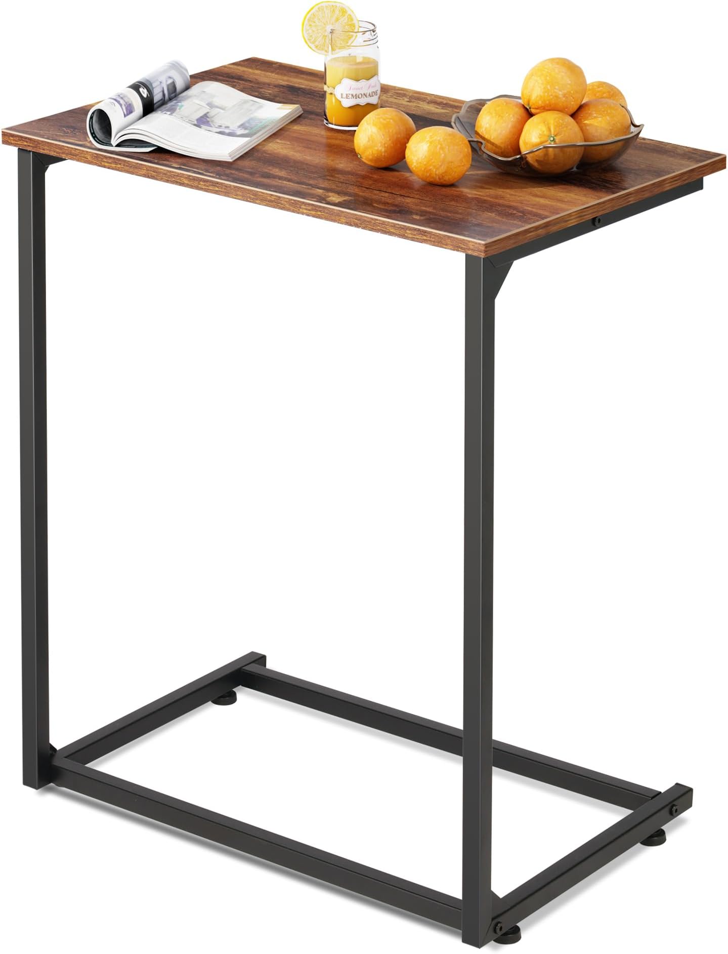 Amazon.com: LOFTEY C Shaped End/Side Table, Slide Under Couch Table ...