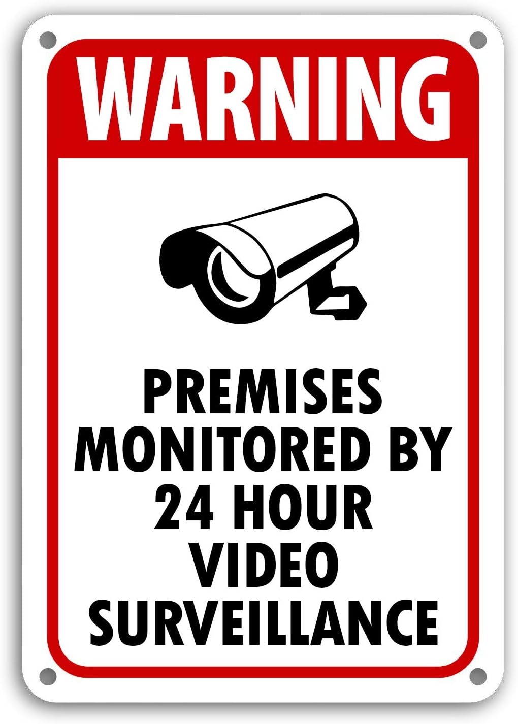 Amazon.com: Warning Premises Monitored By 24-hour Video surveillance ...