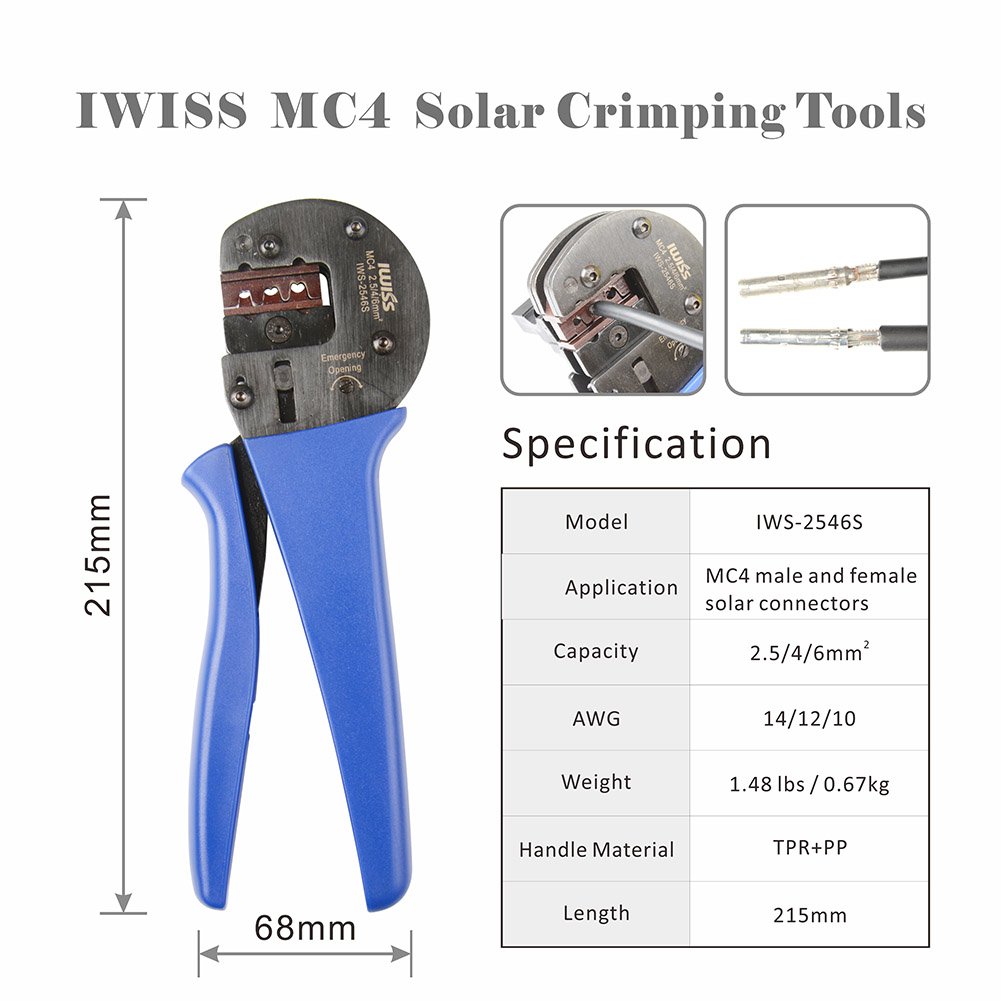 Buy IWISS Solar Crimping Tool Kit for Solar Panel Installation, All in ...