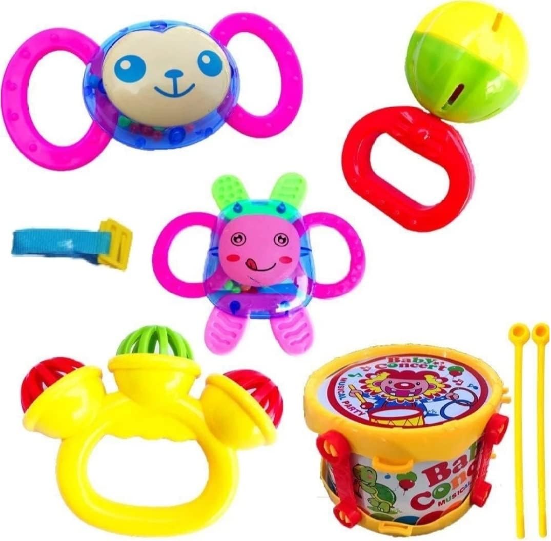 Buy Cable World Infant Colourful Plastic Non Toxic Set Of 7 Attractive ...
