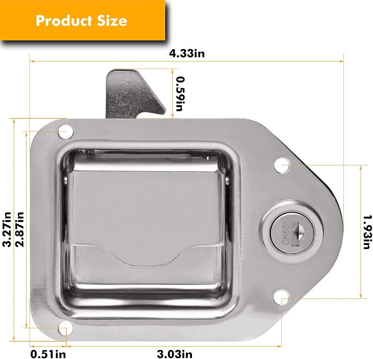 Snapklik.com : Truck Tool Box Latch Replacement Kit- 304 Stainless ...