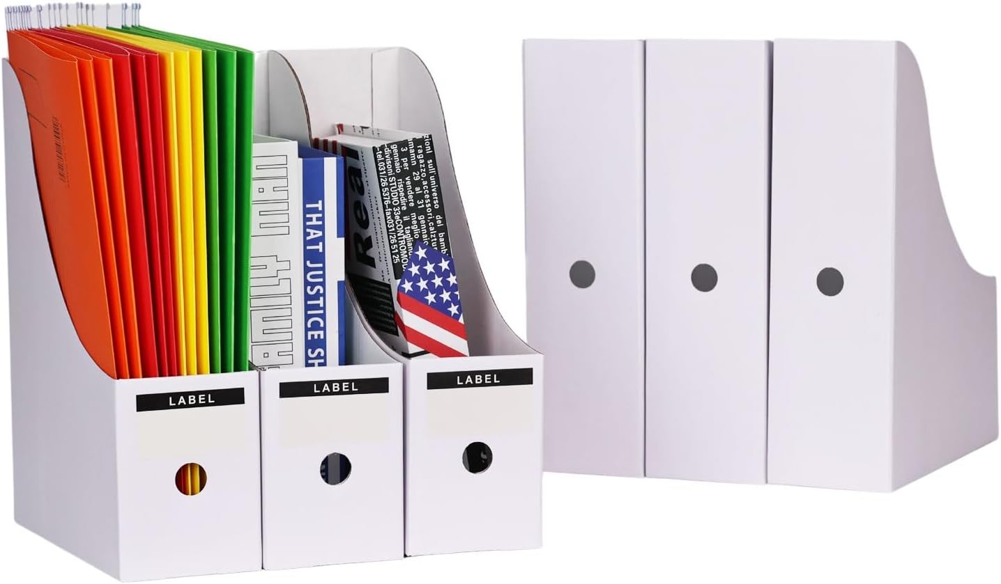 Amazon.com : xiepipipaper Magazine File Holder( 6Pack,White) Magazine ...