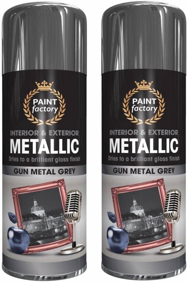Z&A Metallic Gun Metal Grey Spray Paint 400ml - Brilliant Gloss Finish ...