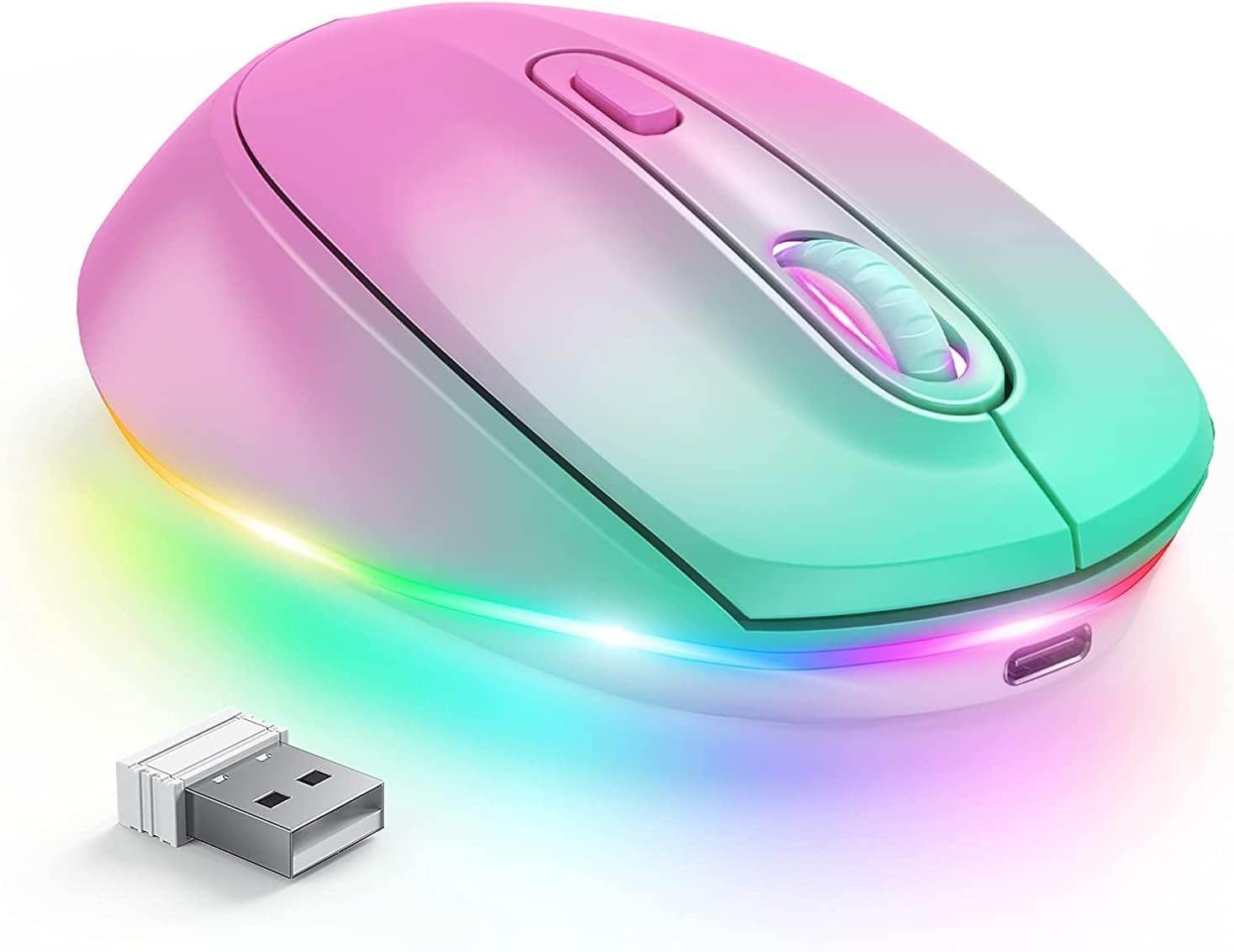 Amazon.com: seenda Wireless Mouse, Rechargeable Light Up Mouse for ...