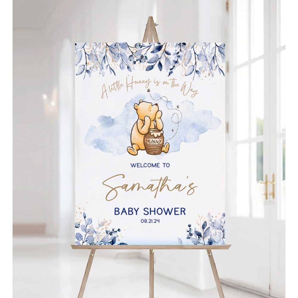 Amazon.com: Custom Winnie The Pooh Baby Welcome Sign - Classic Baby ...