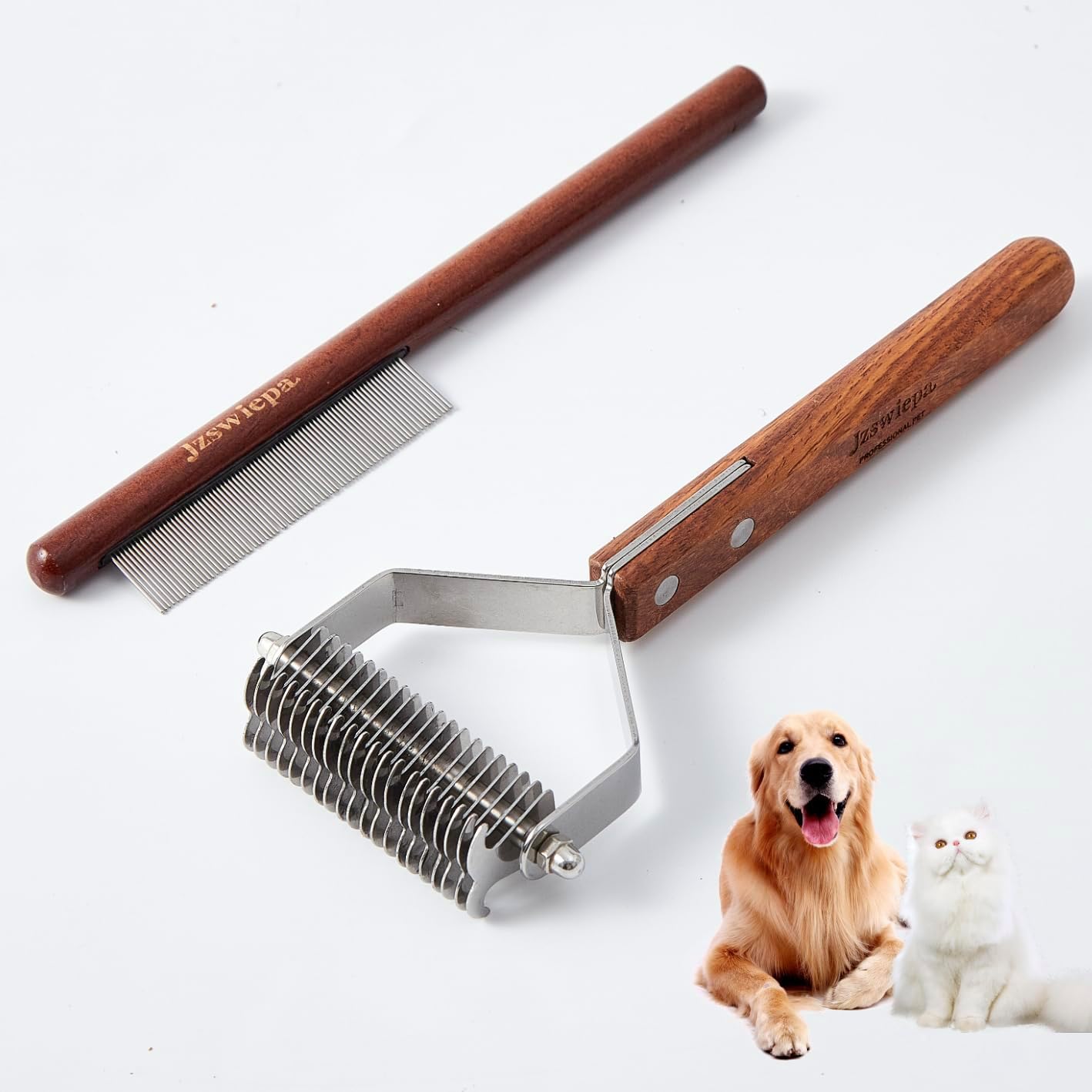Amazon.com: Pet Dematting Comb for Dogs and Cats with Wood Handle ...