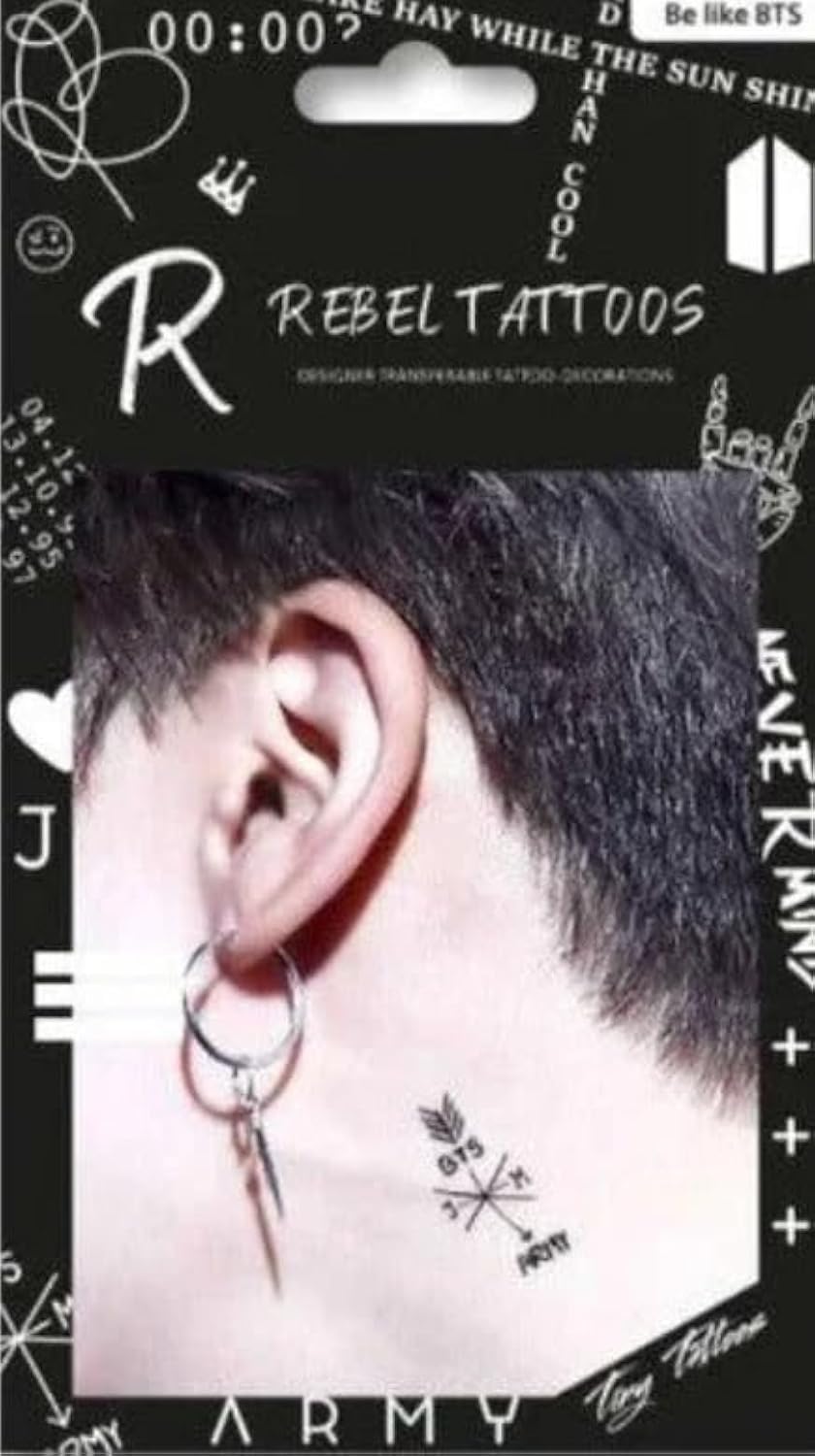 Amazon.com: BTS Stickers Temporary Tattoo Set of Famous K-POP Band BTS ...