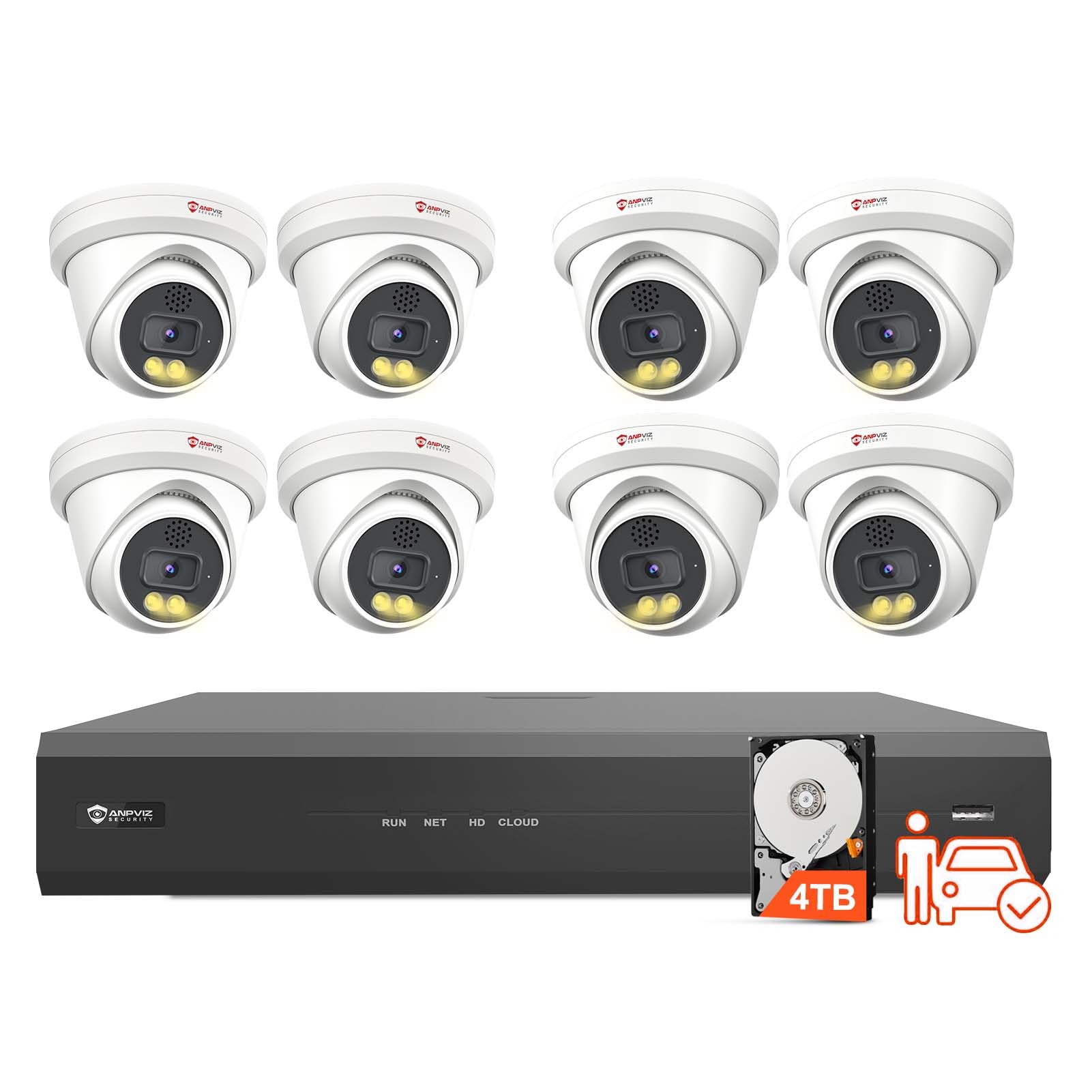Amazon.com : Anpviz 16CH 4K PoE Security Camera System, 8pcs 8MP Wired ...