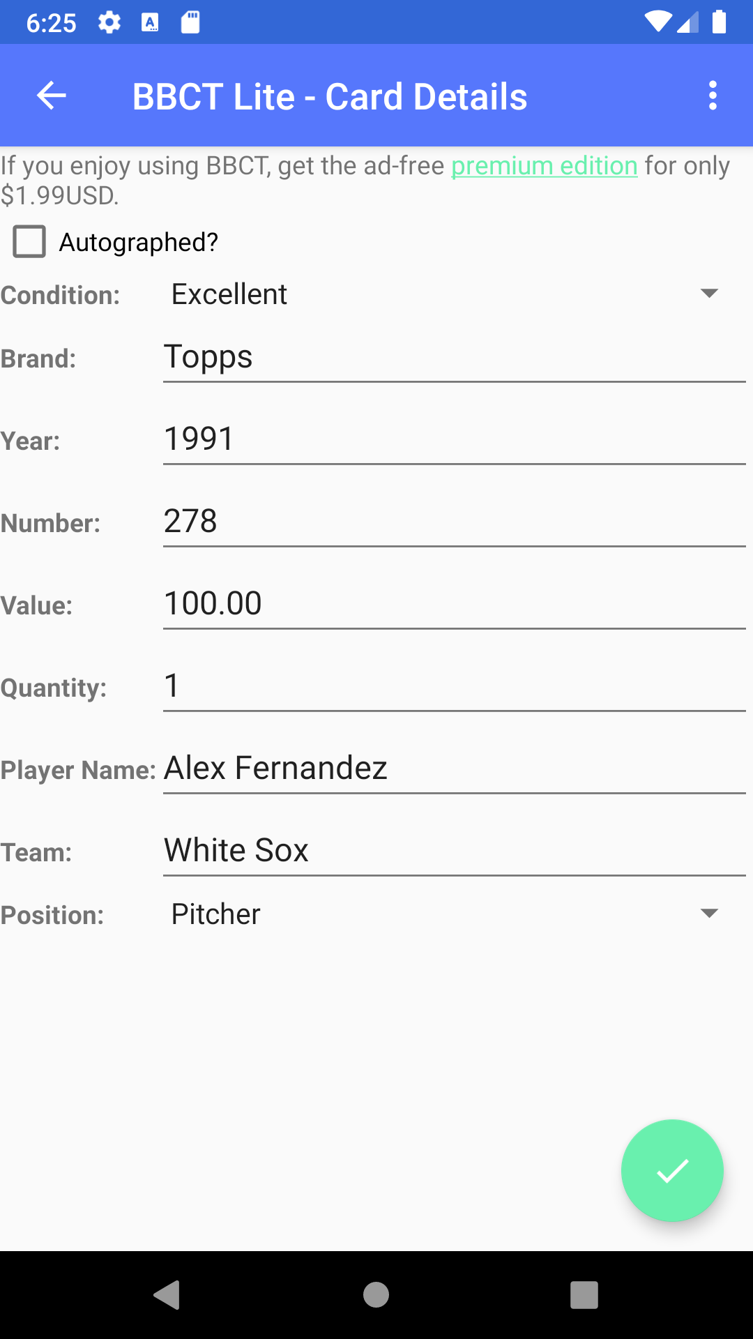 Baseball Card Tracker Lite - App on Amazon Appstore