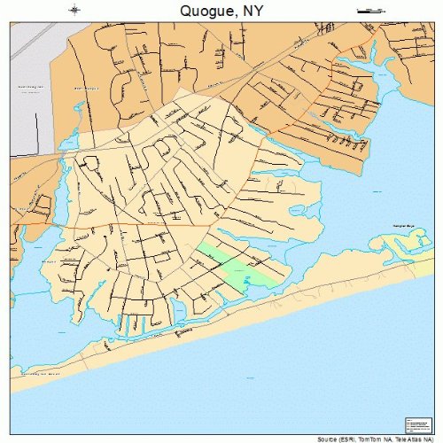 Large Street & Road Map of Quogue, New York NY - Printed poster size ...