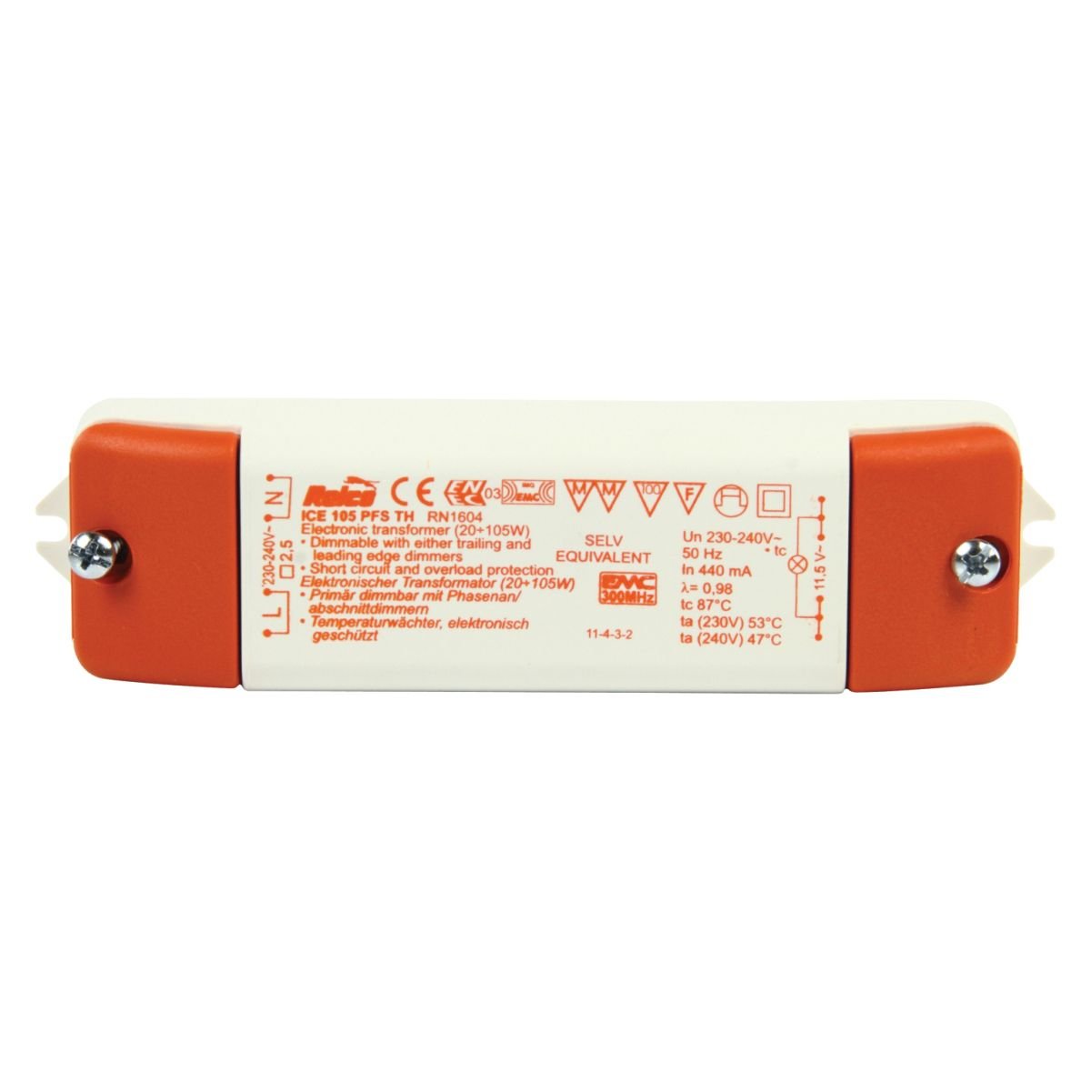 Relco Transformator Ice 105 PFS 20-105W elektronisch Trafo für NV-Lichtsystem/NV-Halogenlampe ...