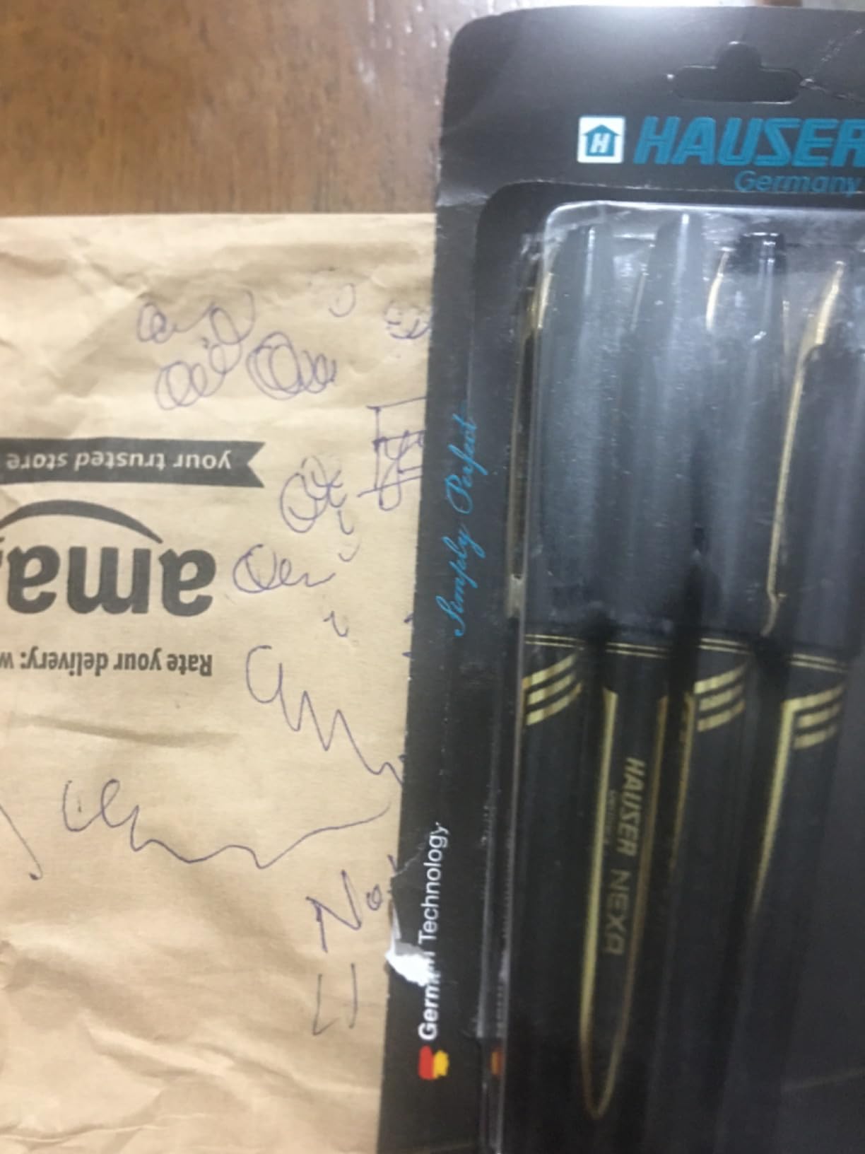 Hauser Nexa Gold Ball Pen Blister Pack | Comfortable Grip For Easy ...