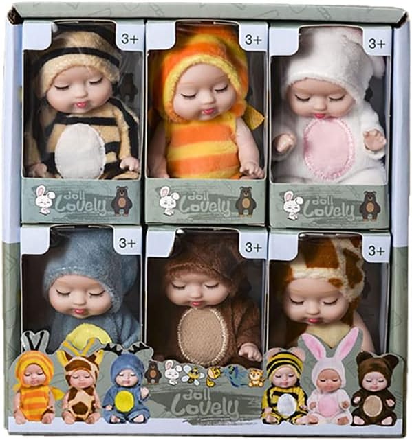 Uposao Mini Reborn Dolls, 8 Pcs Newborn Baby Mini Sleeping Rebirth ...