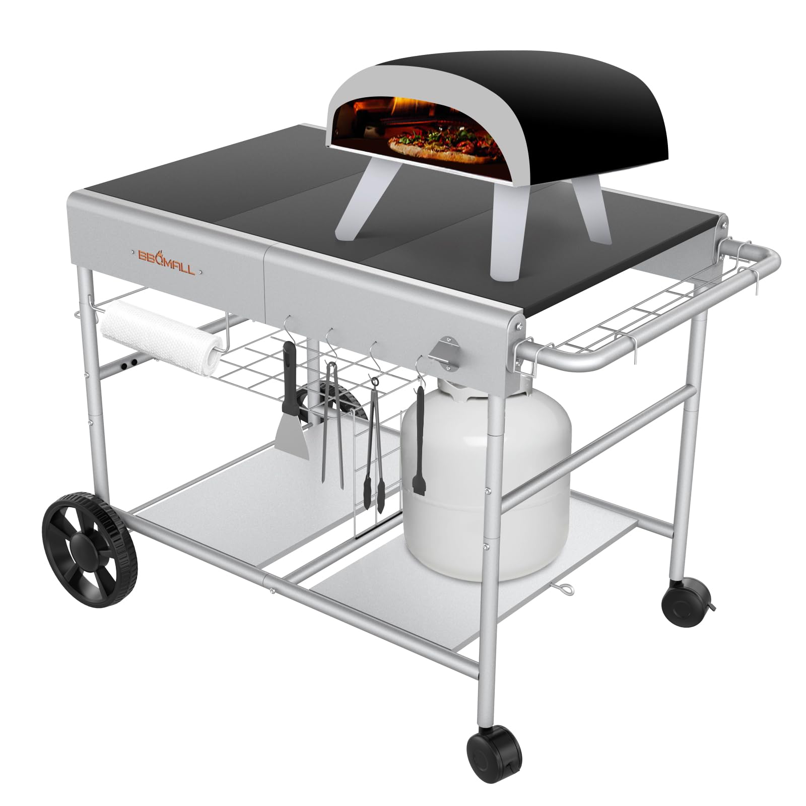 Upgraded Pizza Oven Cart Table for Ooni Koda/Karu/Fyra 16 & 12, Movable ...