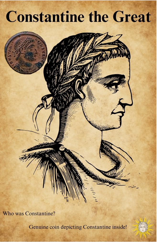 Constantine the Great book with authentic ancient Roman coin included ...