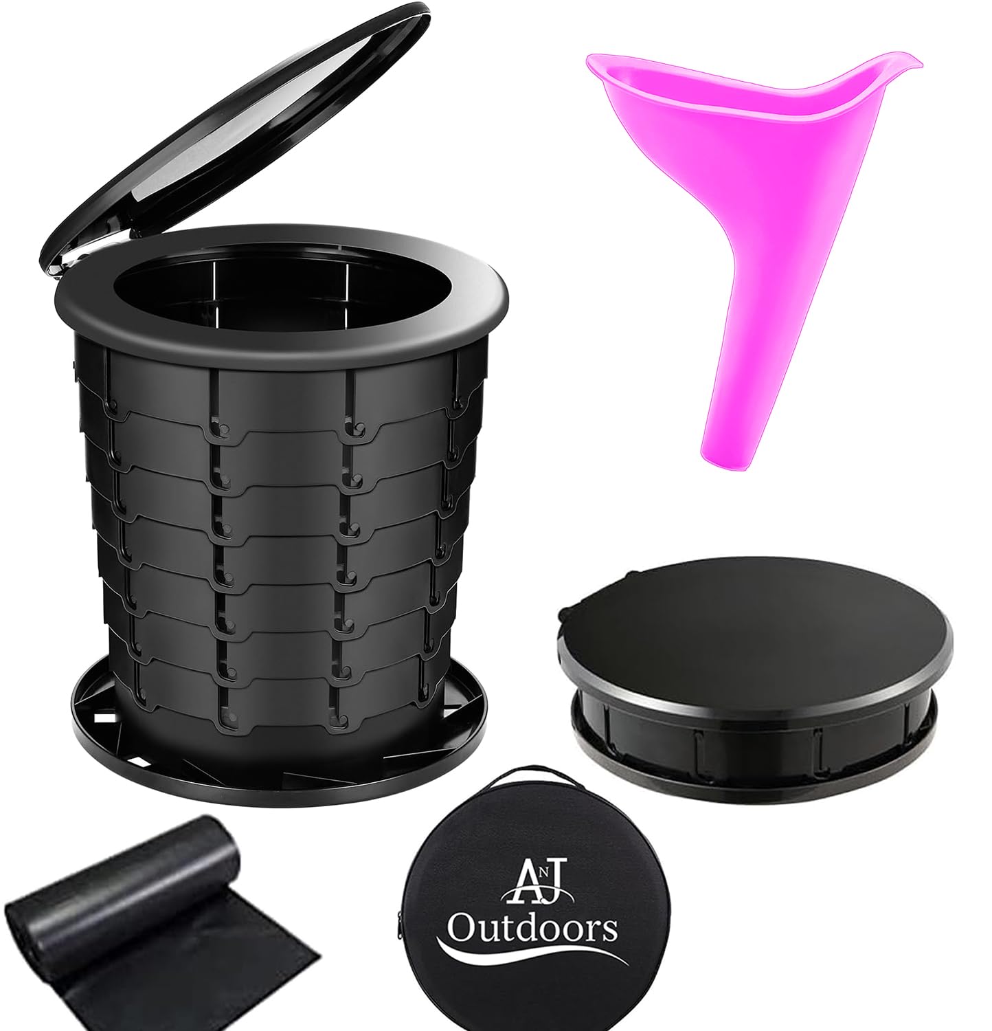 Snapklik.com : ANJ OUTDOORS Retractable Camping Toilet