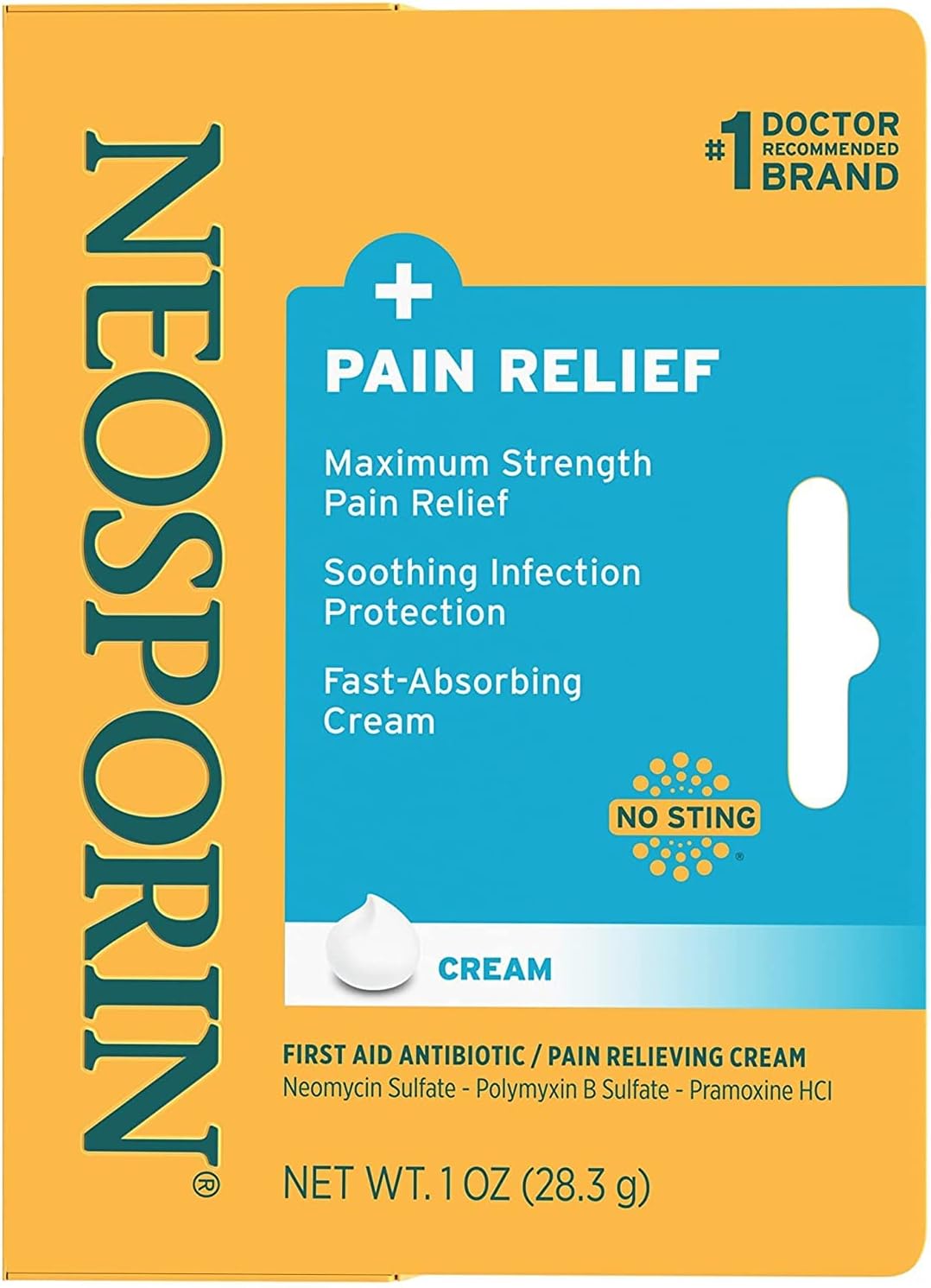 Amazon.com: Neosporin Pain Relief Cream Maximum Strength 1 Ounce (Value ...