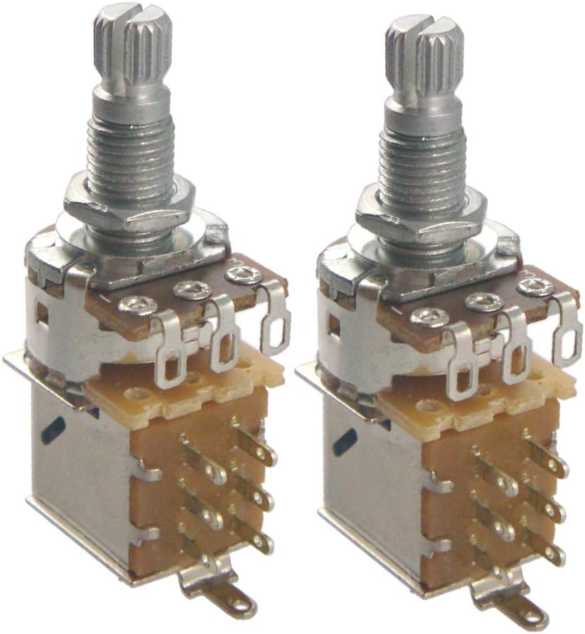 2 Pieces Guitar Push Pull Volume Potentiometer Pots A500K 18mm Shaft ...