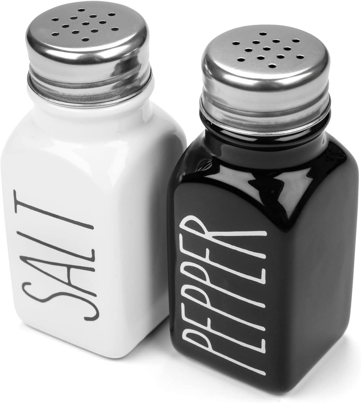 Amazon.com: Farmhouse Salt and Pepper Shakers Set with Adjustable Lids ...