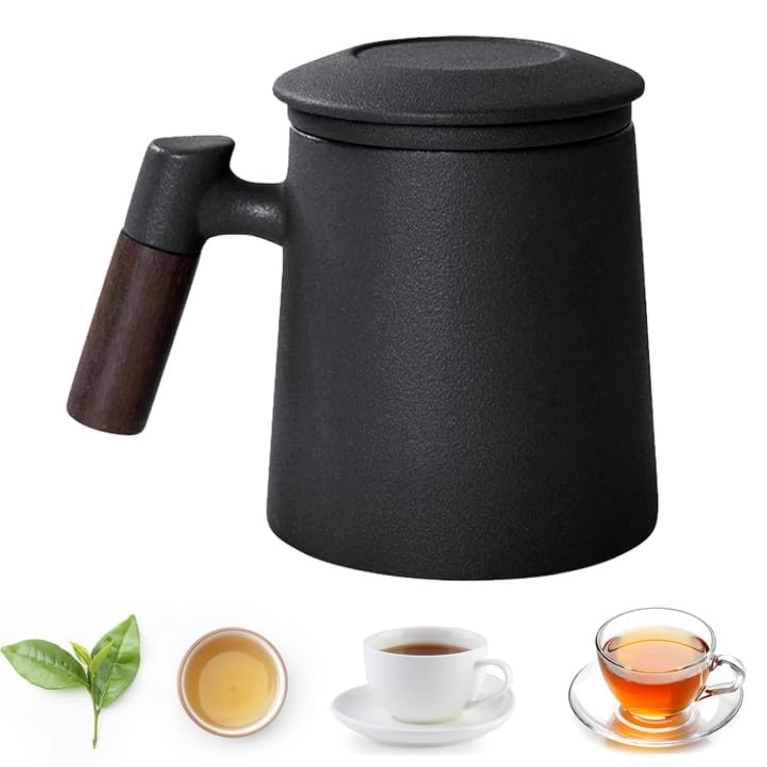 400Ml Tea Infuser Mug, Tea Cup with Lid Ceramic Teacup Tea Infuser Cup ...