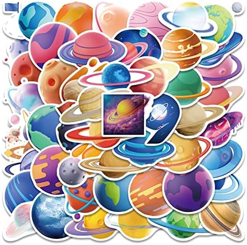 Amazon.com: Planet Stickers Space Stickers Pack 50PCS, Galaxy Stickers ...
