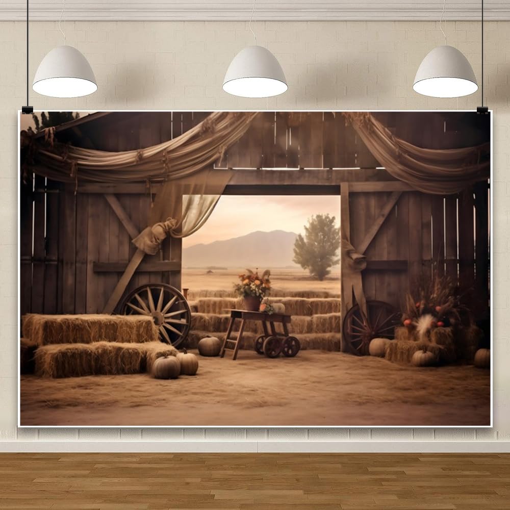 Amazon.com : ChloropLastid 10x8ft Rustic Western Barn Backdrop Vintage ...