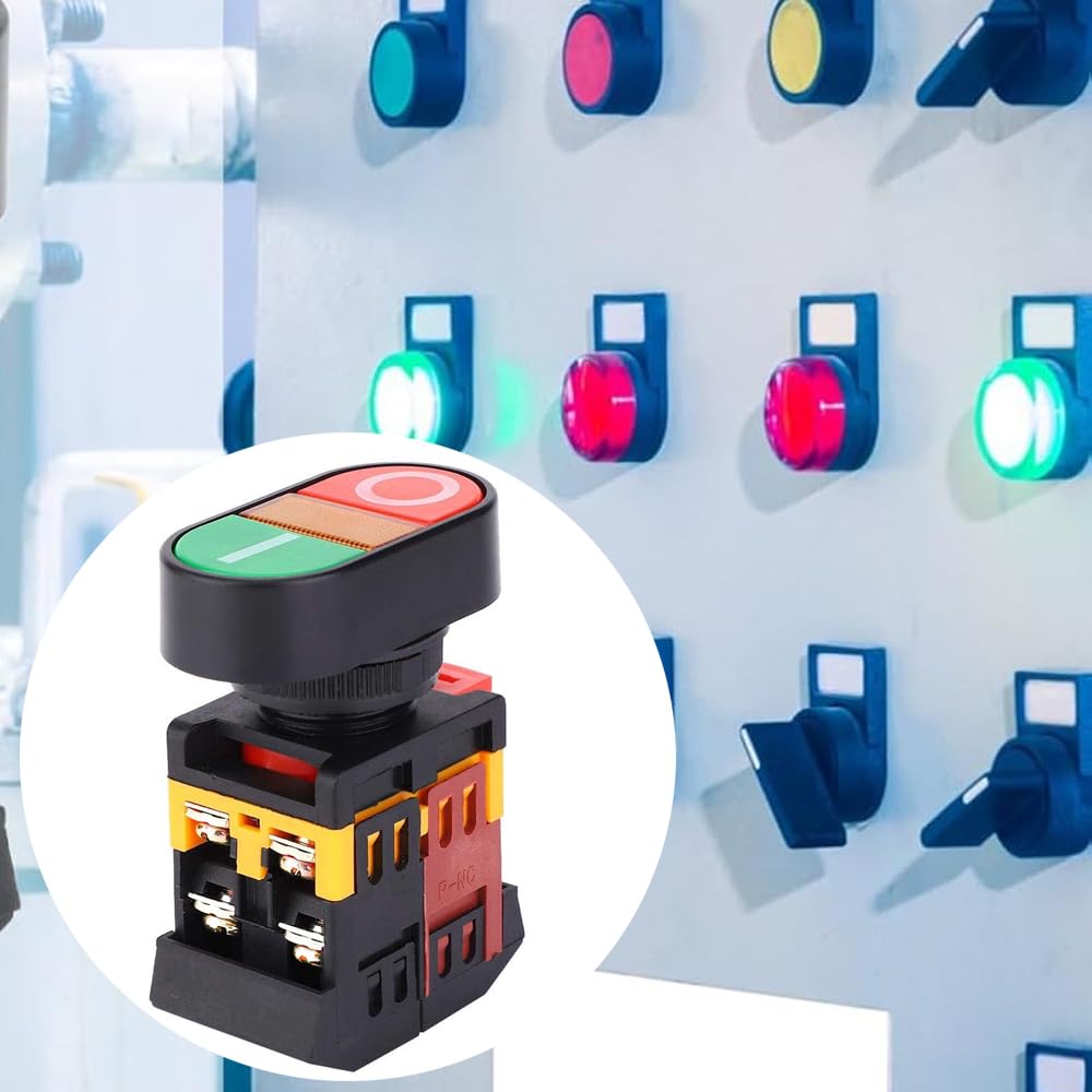 Snapklik.com : AC 220V 10A ON/Off Start Stop Momentary Push Button ...