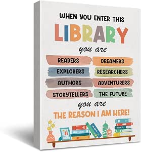 Amazon.com: Yuzi-n Positive School Library Print Poster When You Enter ...