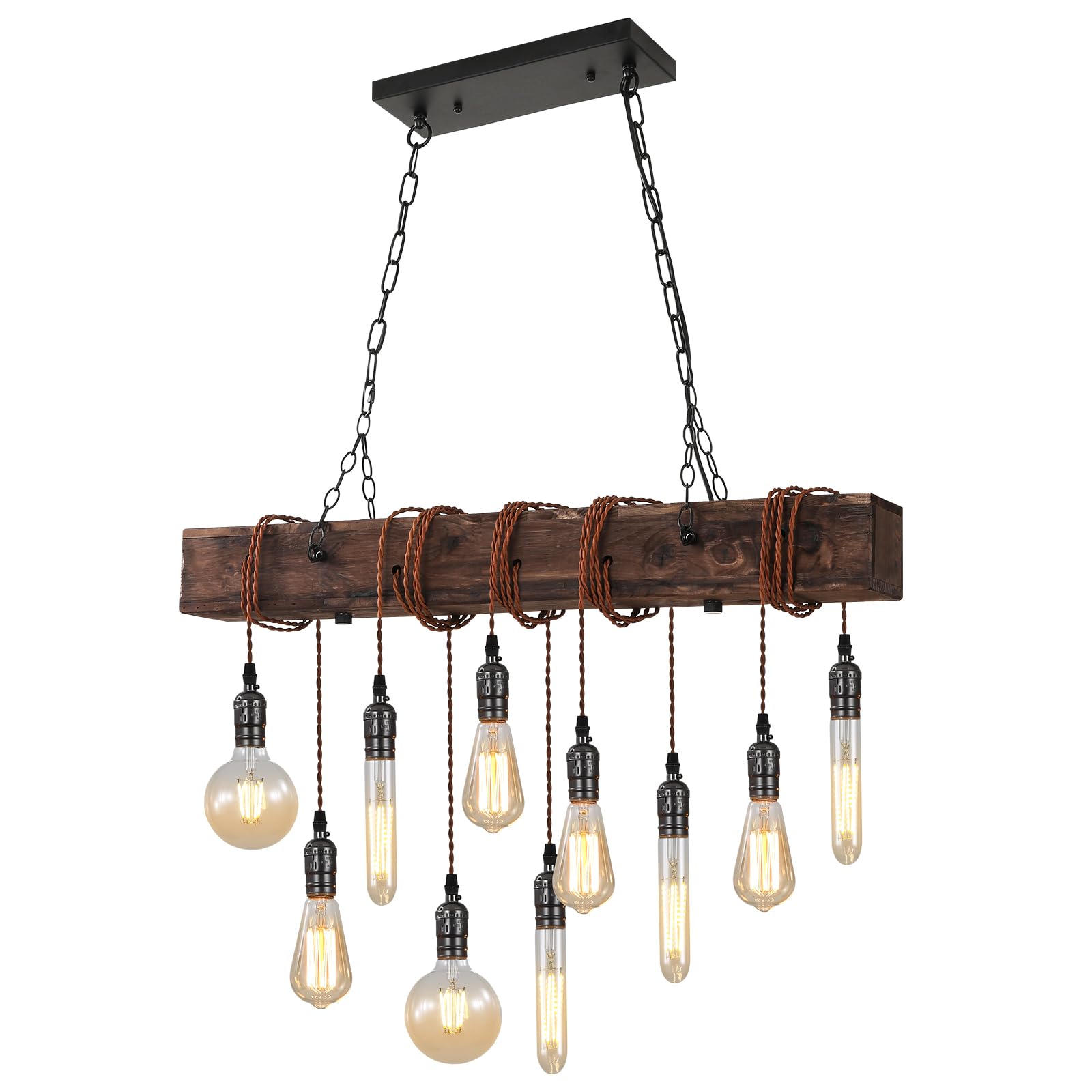 Snapklik.com : 10-Lights Farmhouse Kitchen Island Pendant Light, Rustic ...