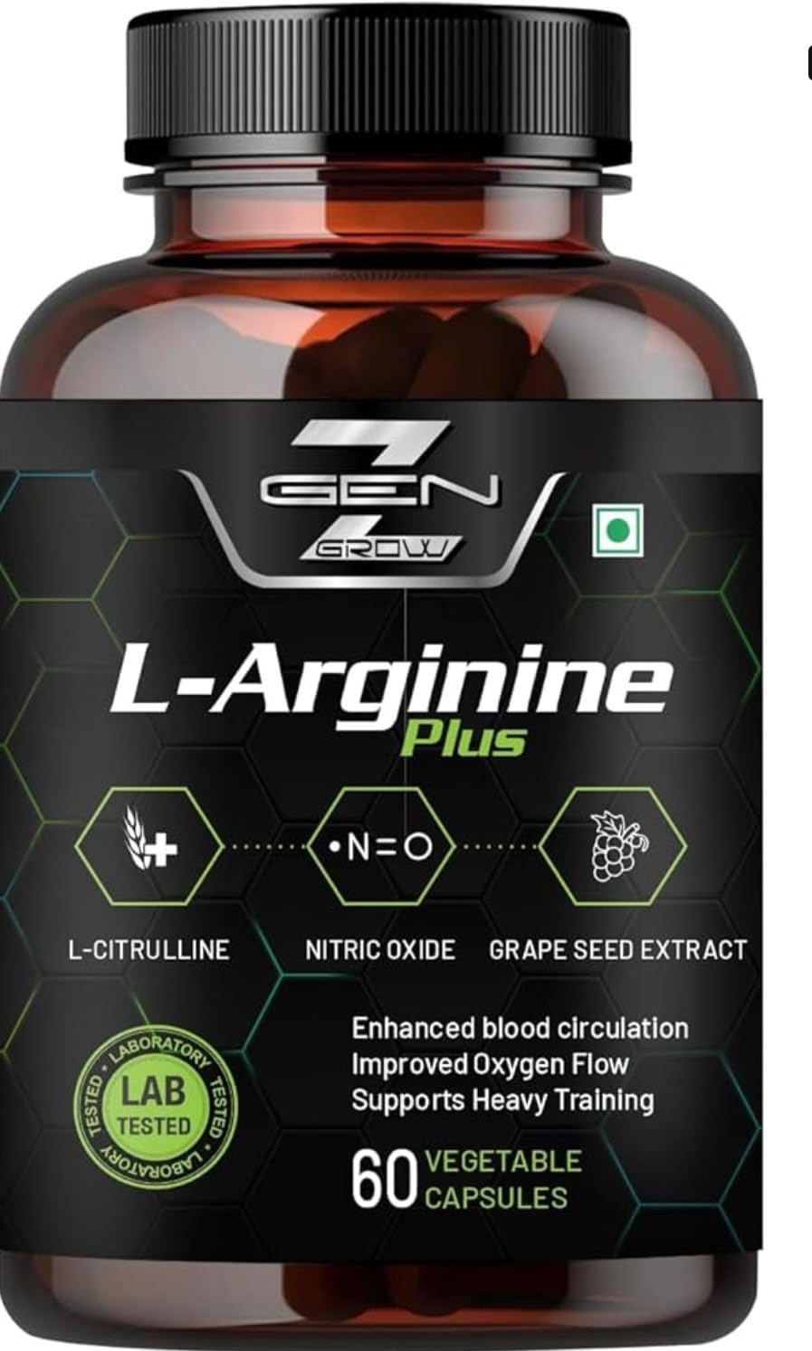 GenZ Grow L Arginine Plus Supplement 1600 MG with L Arginine, Ginkgo ...