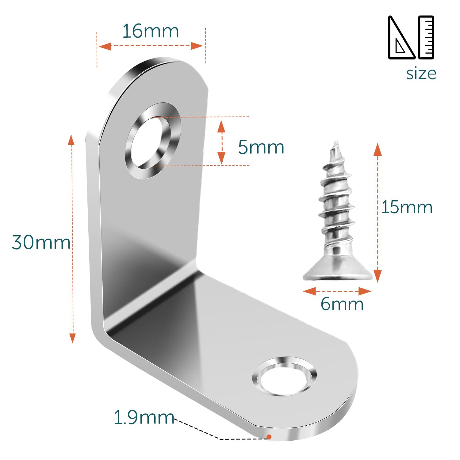 shinfly Angle Brackets, 30×30 mm Brackets 20 Pcs, l Brackets for Wood ...