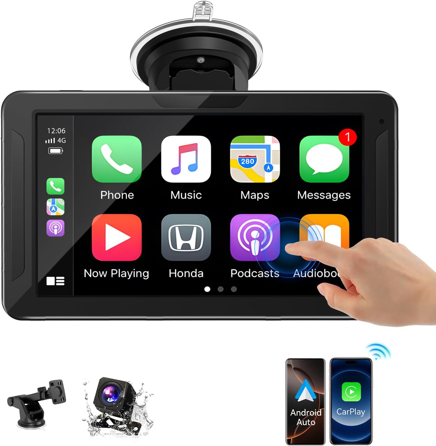 Amazon.com: 7 inch HD Portable Wireless carplay Screen for car ...