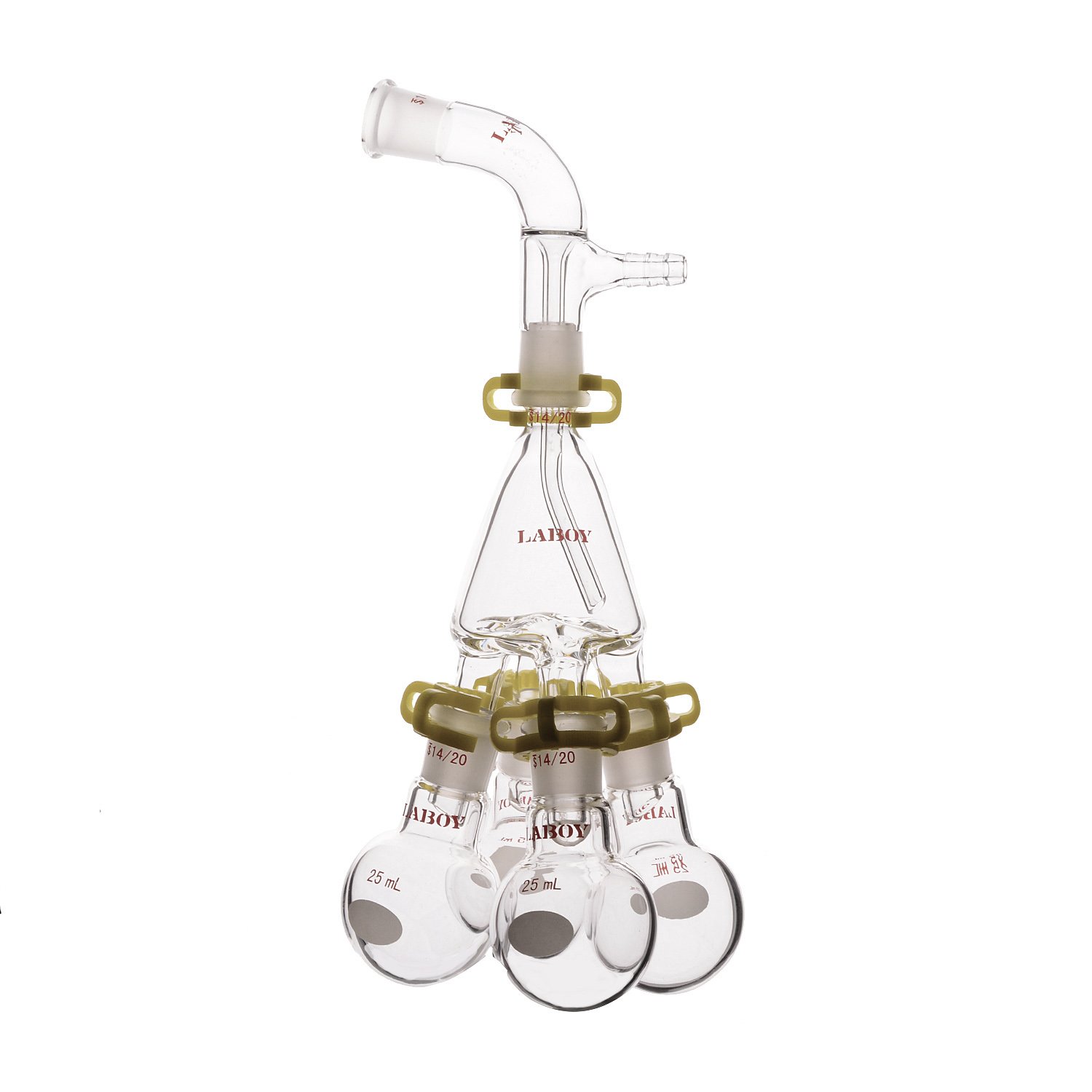 Laboy Glass Cow-Type Receiver Distillation Apparatus Kit Receiving Set ...