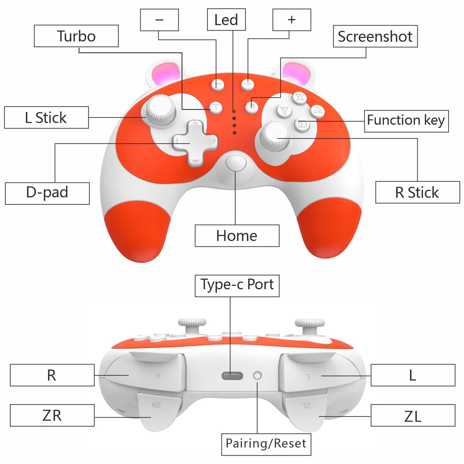 Snapklik.com : DYONDER Switch Pro Controller For Switch/Lite/OLED, Mini ...