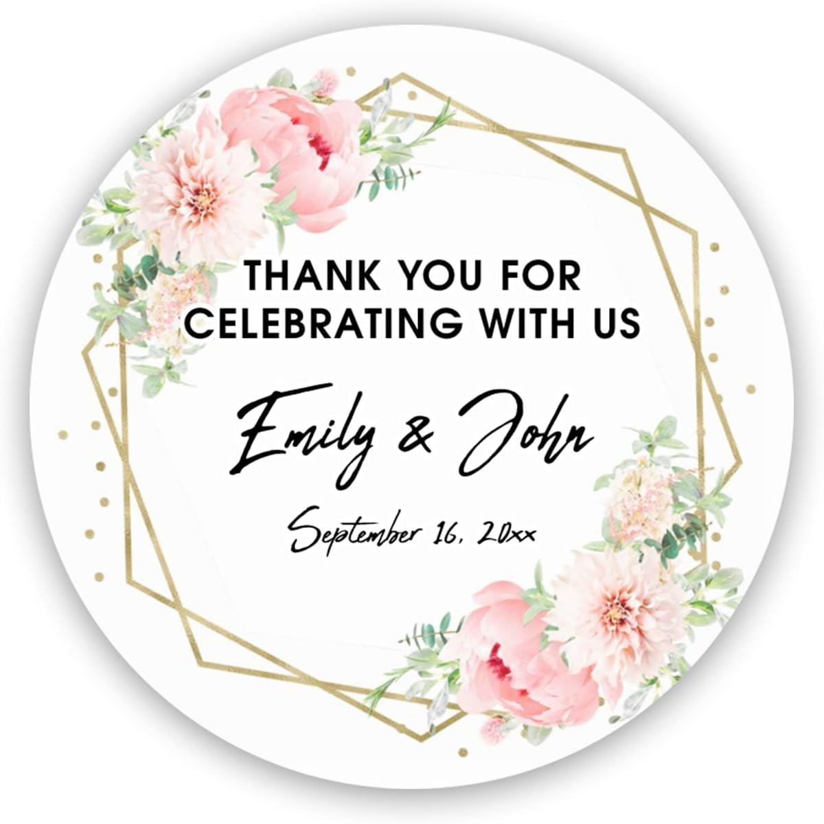 Amazon.com: 48pcs Personalized Wedding Stickers, Thank You for Coming ...