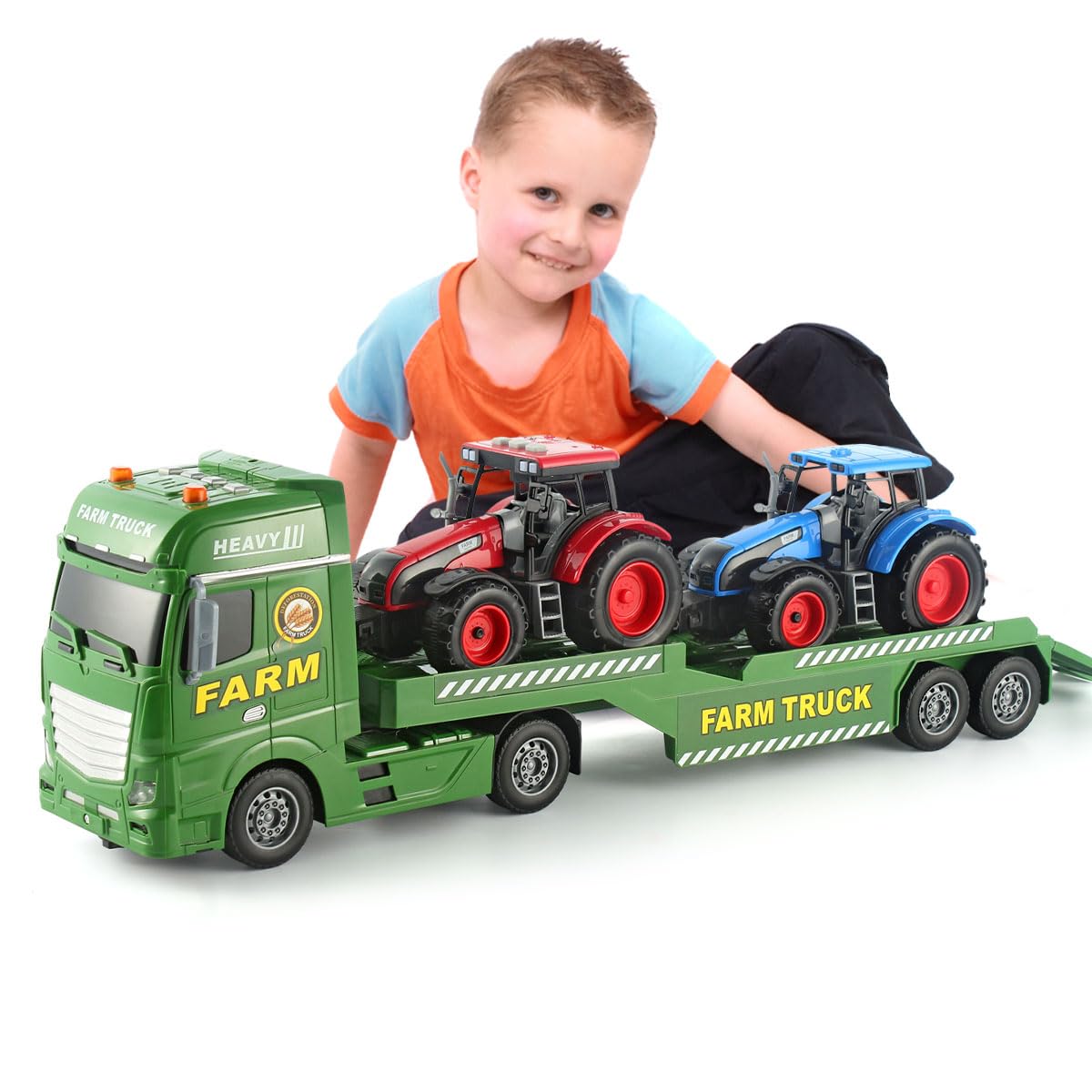 Amazon.com: Wenbeier 3 in 1 Skid Loader Toy 25” Farm Truck Toys with ...