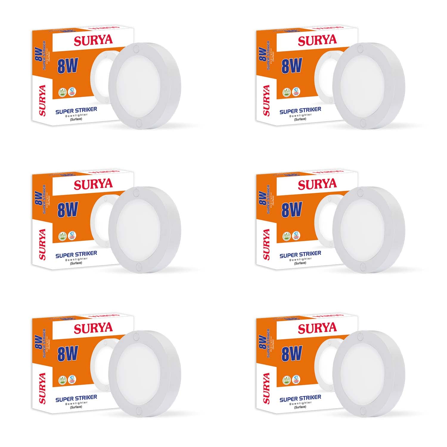 Surya 8W Super Striker LED Surface Light | 6500K Ceiling Light for Home ...