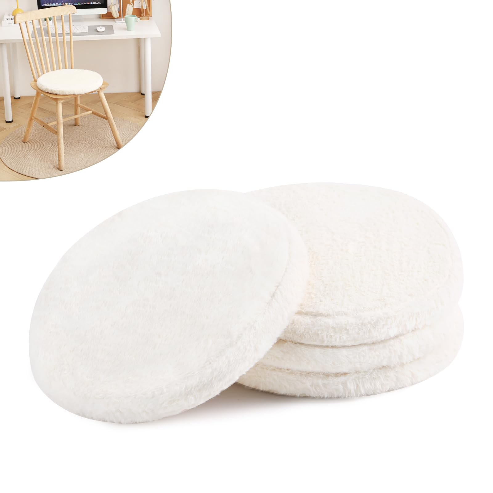 Amazon.com: Tiita Round Chair Cushions for Dining Chairs 4 Pack, Memory ...