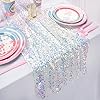 Amazon.com: White Table Runner: 25x120 Inches Long 10FT - Iridescent ...