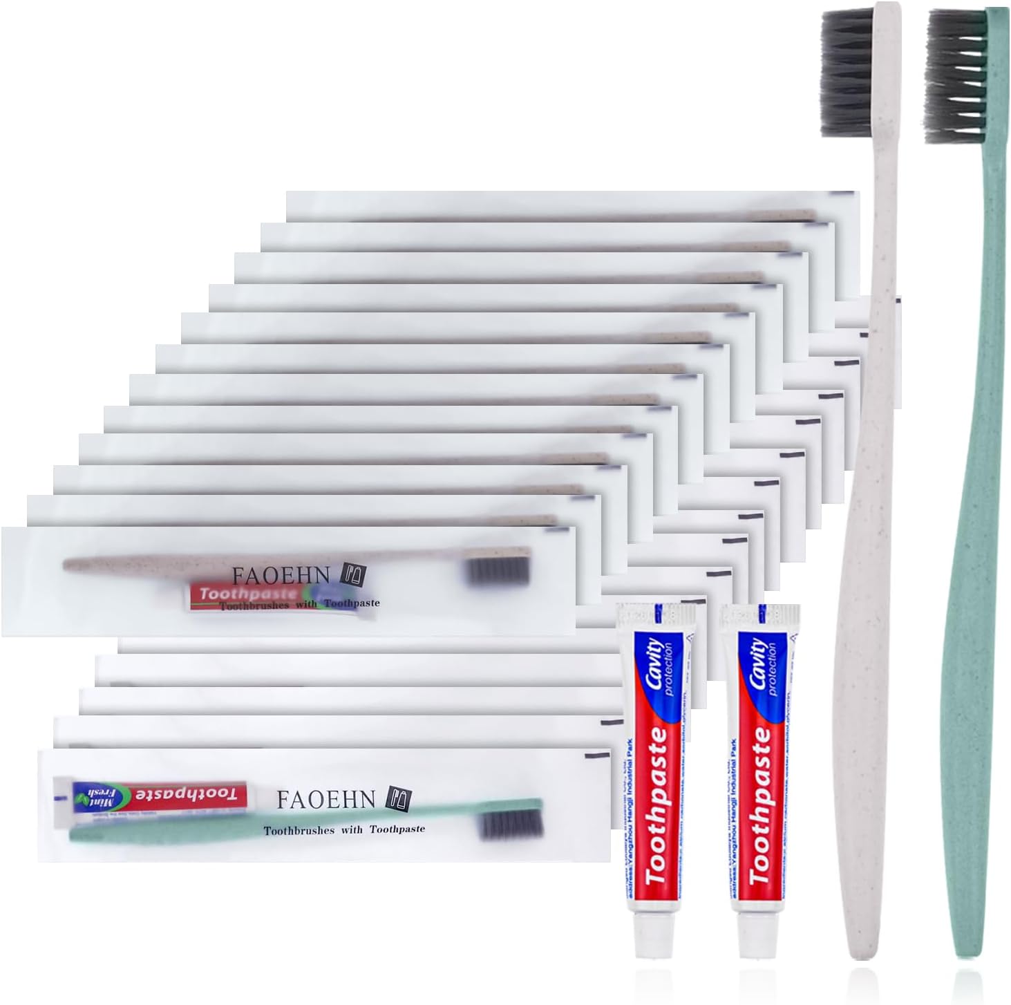 Amazon.com : 60Pcs Disposable Toothbrushes with Toothpaste,2 Color ...