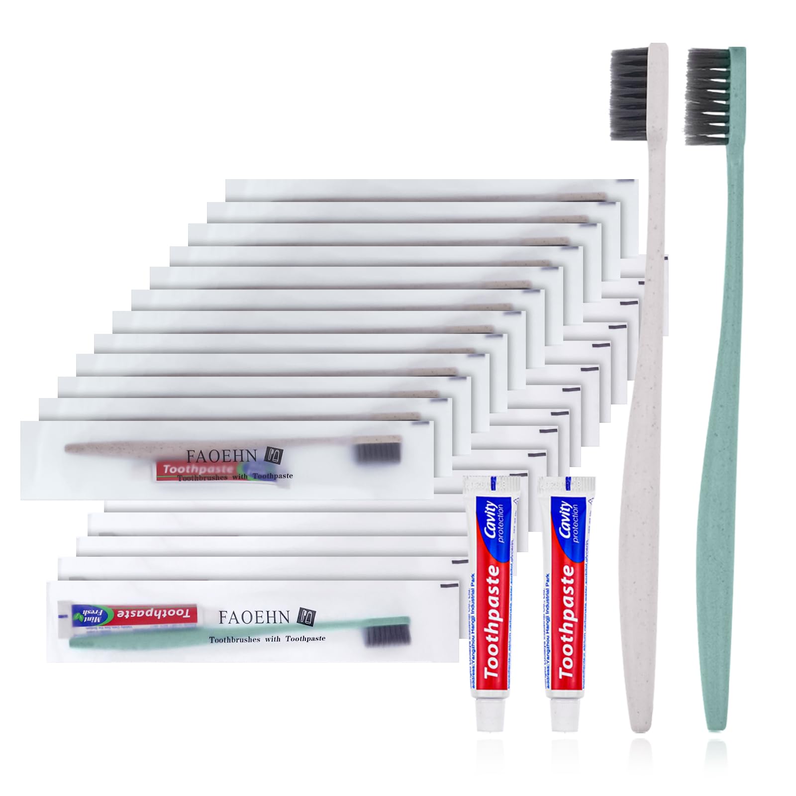 Amazon.com : 60Pcs Disposable Toothbrushes with Toothpaste,2 Color ...